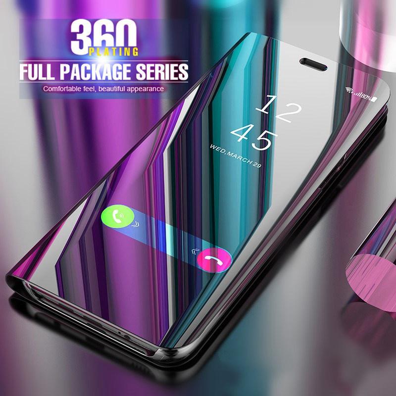 Smart Mirror Flip Case On For iPhone Clear View Cover For Huawei ...