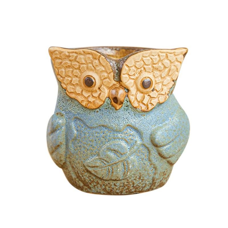 Buy Animal Series Owl Succulents Flower Pots Living Room Ceramic ...
