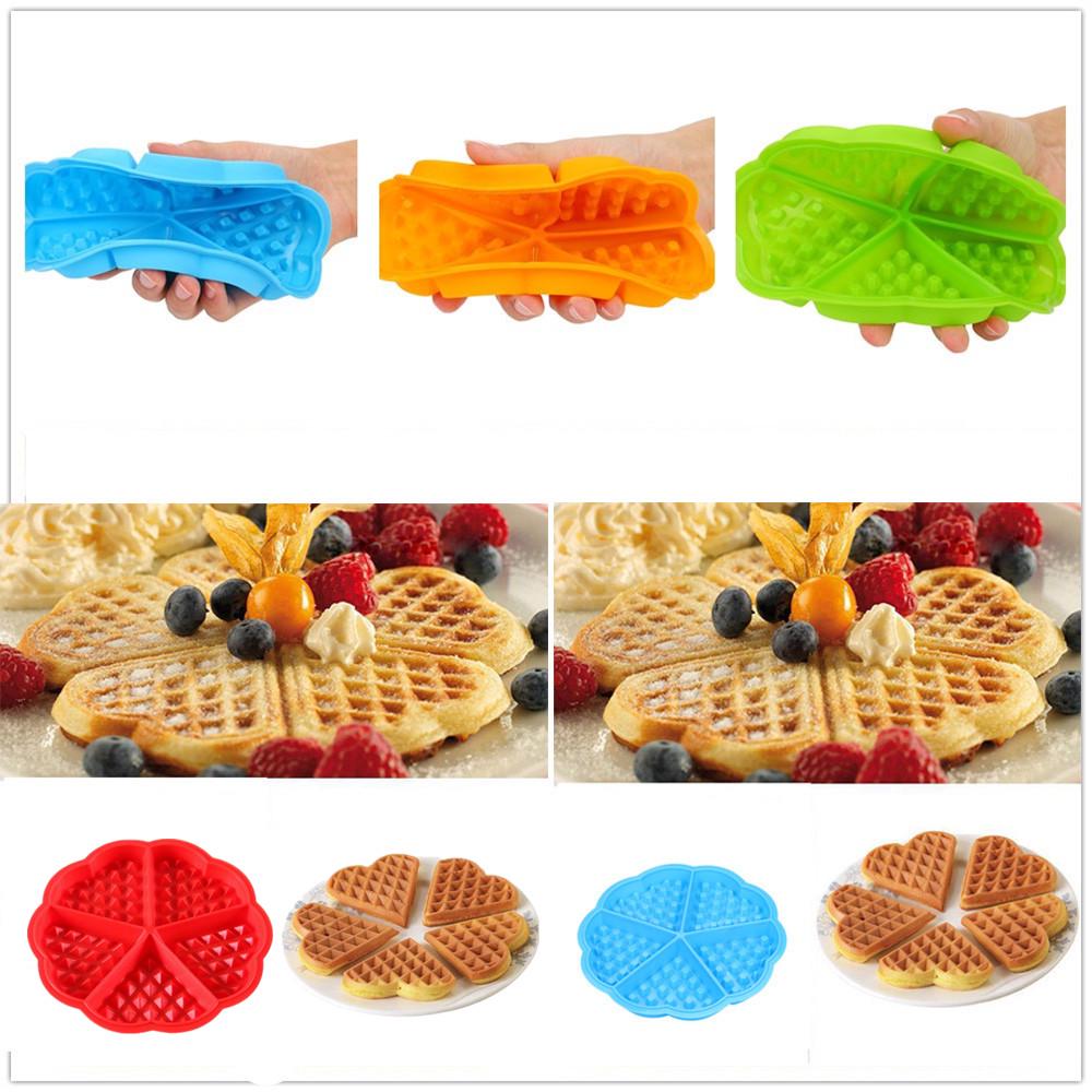 Kitchen Silicone Mini Round Waffles Pan Cake Baking Mould Mold Waffle ...