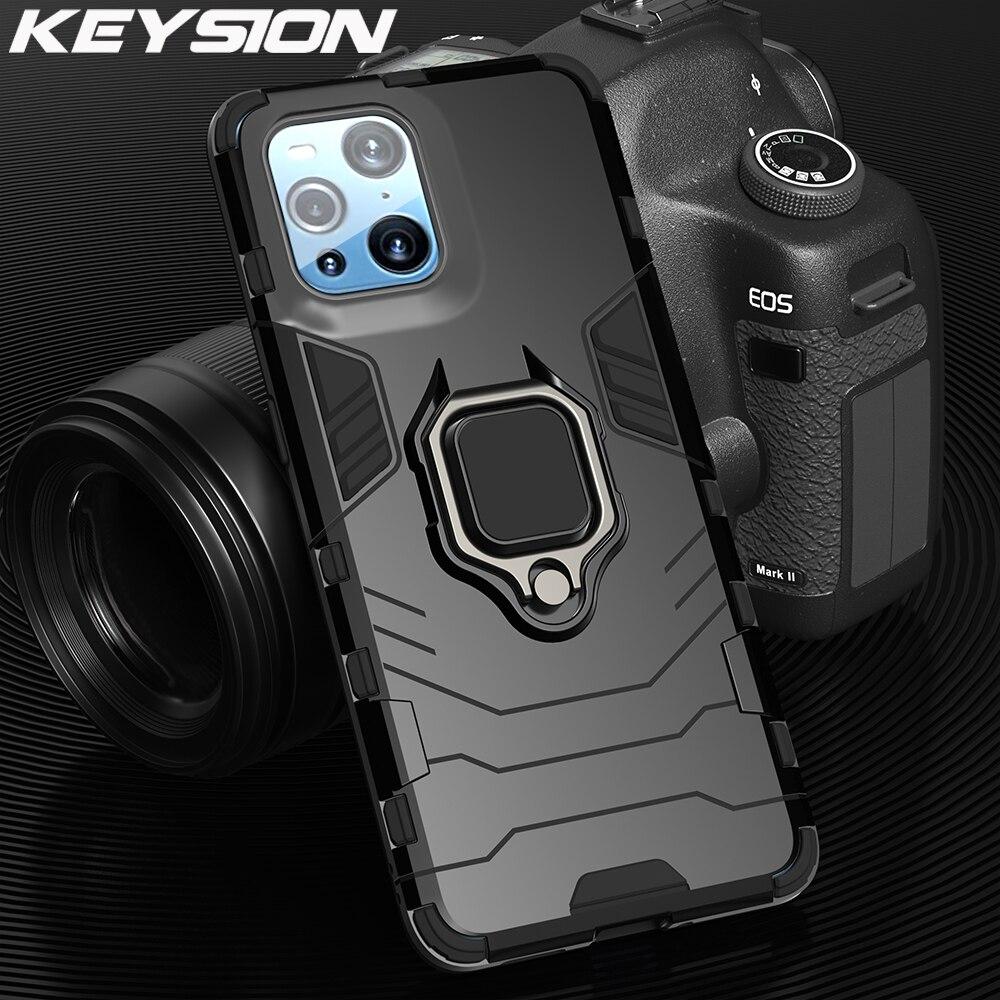 Buy KEYSION Shockproof Armor Case for OPPO Find X3 X3 Pro 5G Silicone ...
