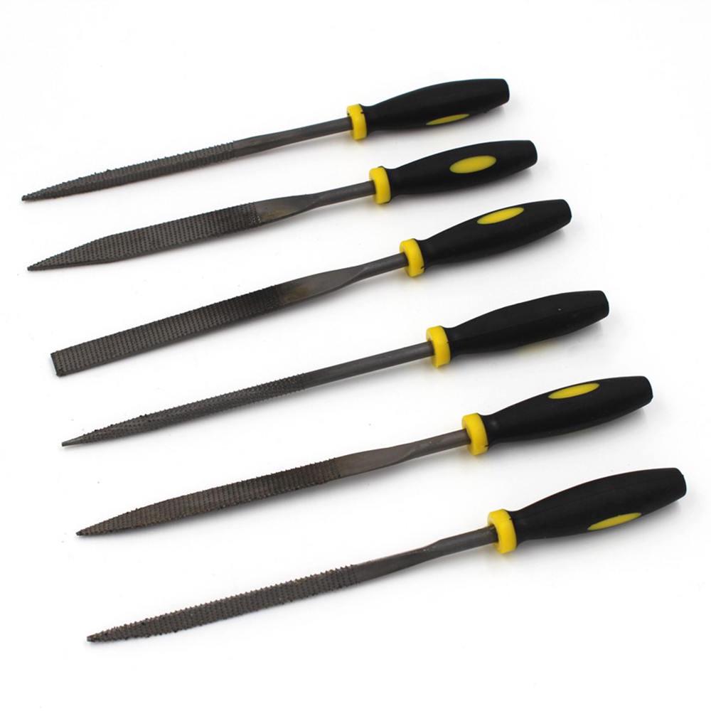 Buy 6pcs Wood File Set 140x3mm Comfortable Hand Grip Handles Mini Wood ...