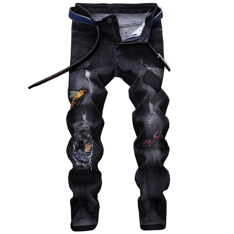 Buy New Embroidered Men Jeans Men Straight Slim Men Jeans at affordable ...