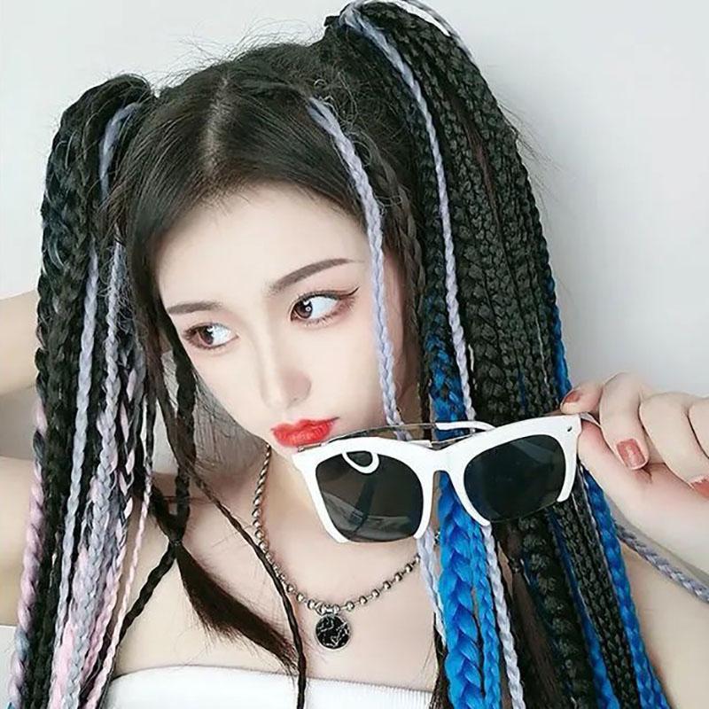 Buy Colorful Wig Braid Synthetic Braiding Hair For Women DIY Hair ...