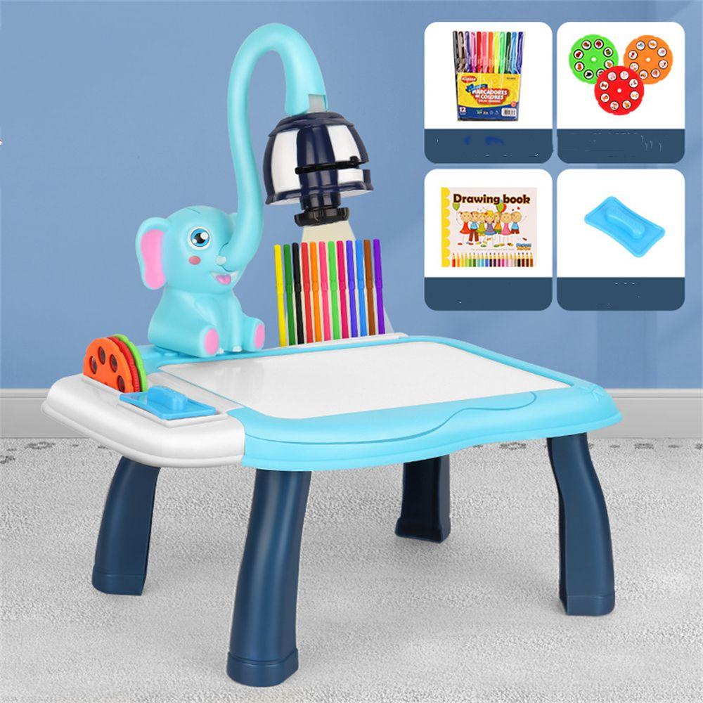 Kids Arts Crafts Cartoon Elephant Led Projector Music Toys Kids Toy ...