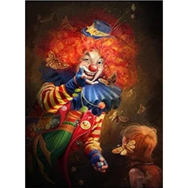 💰Kjøp 5D Diy Diamond Painting Humorous Clown Embroidery Full Round ...