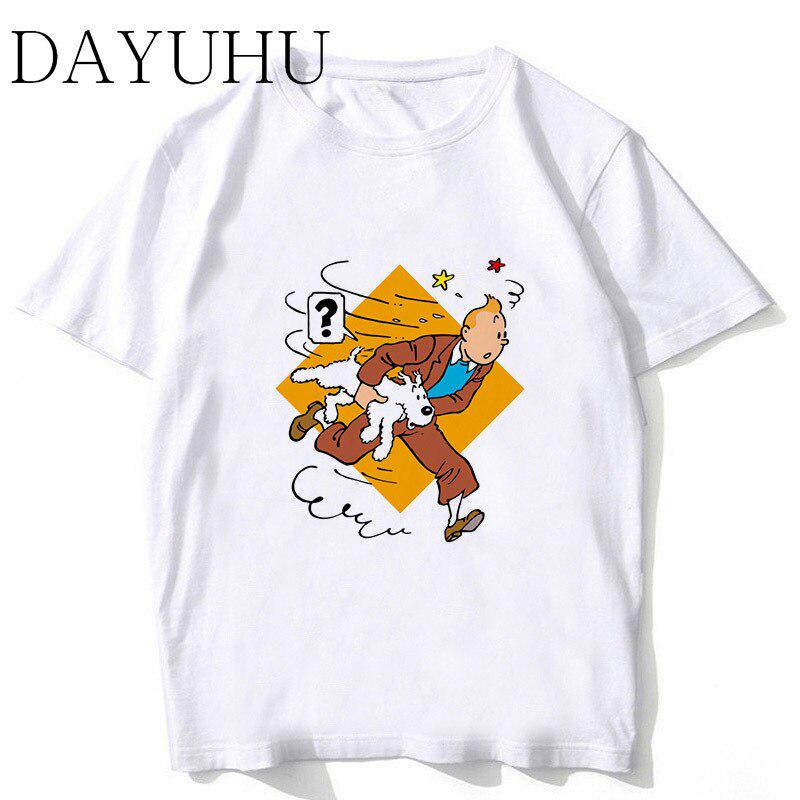 Buy Tintin Fashion Short Sleeve Tshirt Casual Men T Shirt Printed Male ...
