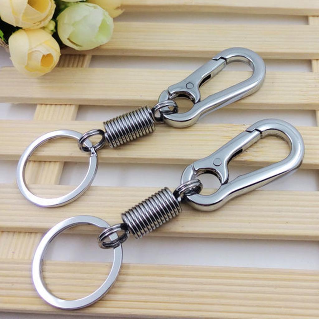 Buy 10 Pack Stainless Steel Spring Gourd Buckle Belt Clip Loop Keychain ...