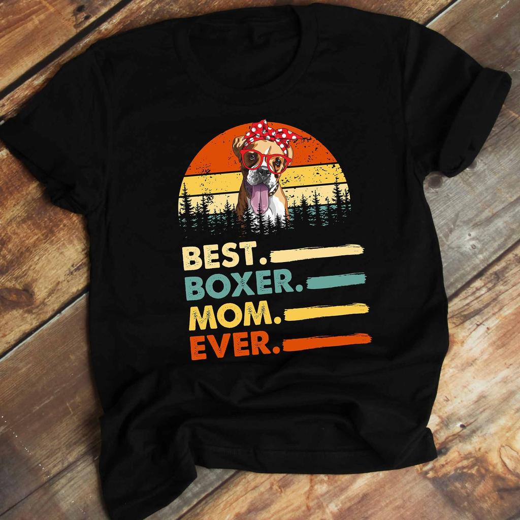 Buy Comfortable Cotton Tops For Adult T Shirt Best Boxer Mom Ever ...