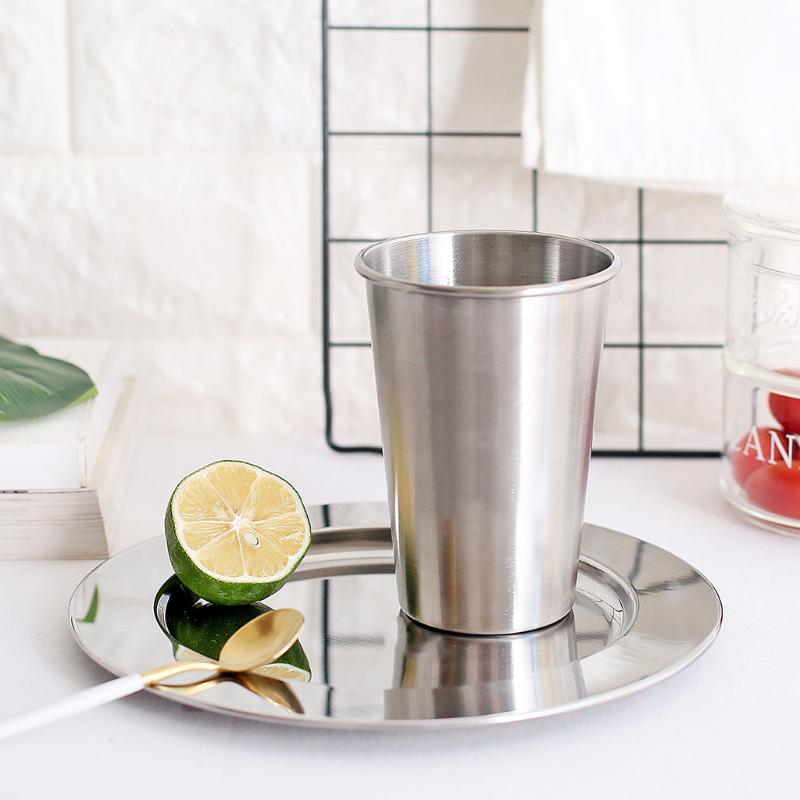 Buy 350ml 304 Stainless Steel Cups Tumbler Pint Glasses Metal Cold Cup ...