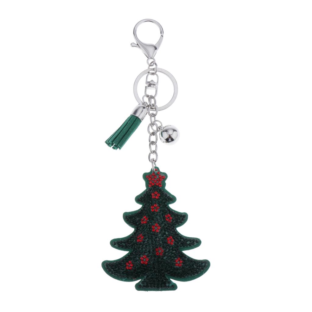 Buy Christmas Tree Rhinestone Pendant Key Ring Purse Bag Charms Decor ...