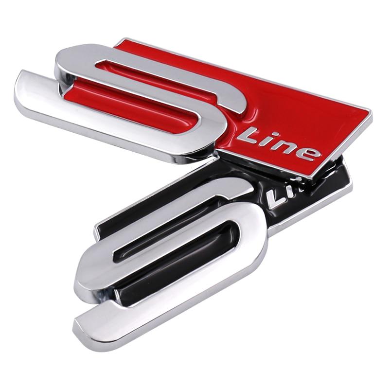 1 Pcs Red/black Metal Sline S LINE Badge Logo Sticker S3 S4 S5 S6 S8 A1 ...