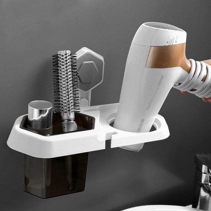 No Trace Stickers Wall-Mounted Storage Racks Suction Cup Hair Dryer ...