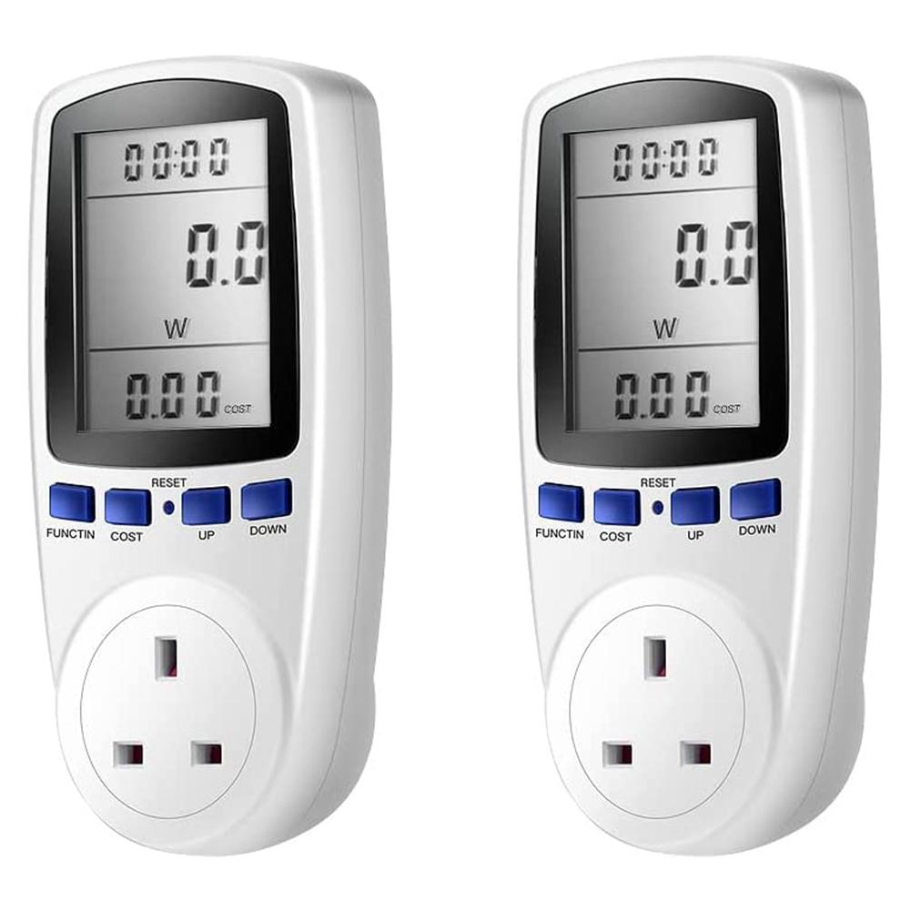Buy 2 Pack Plug Electricity Power Consumption Meter, Power Meter Energy ...
