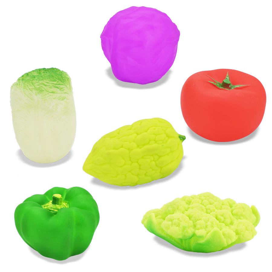 Buy 6 Pcs Mixed Vegetables Soft Floating Rubber Bath Toys for Baby Bath ...