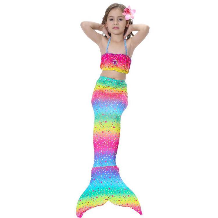 Cheap Girls Mermaid Swimwear Colorful Children Halter Bathing Suit ...