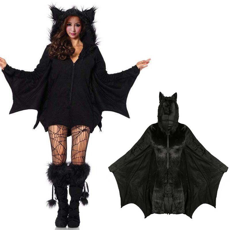 Buy Bat Costume Women Vampire Adult Cosplay Jumpsuit Halloween Fancy ...