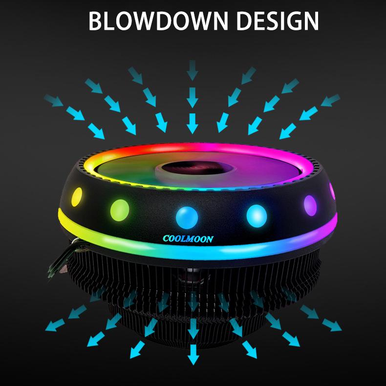 💰Koop Efficient Cooling CPU Cooler Fan 3pin PC Computer Case LED Silent ...