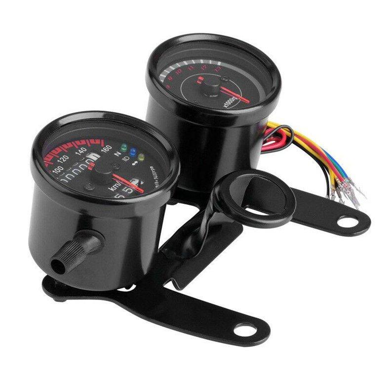 Cafe Racer Motorcycle Odometer Speedmeter Tachometer LED Speed Meter ...
