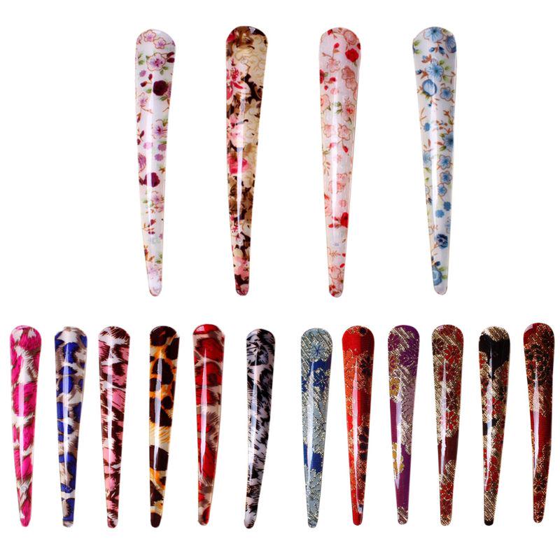 Buy Metal Duck Clips Leopard Floral Print Acrylic Alligator Beak ...
