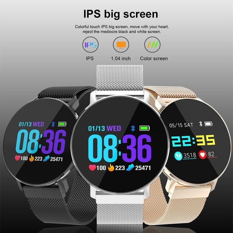 Buy Fitness Tracker Heart Rate Blood Pressure Monitor Smart Band IP67 ...