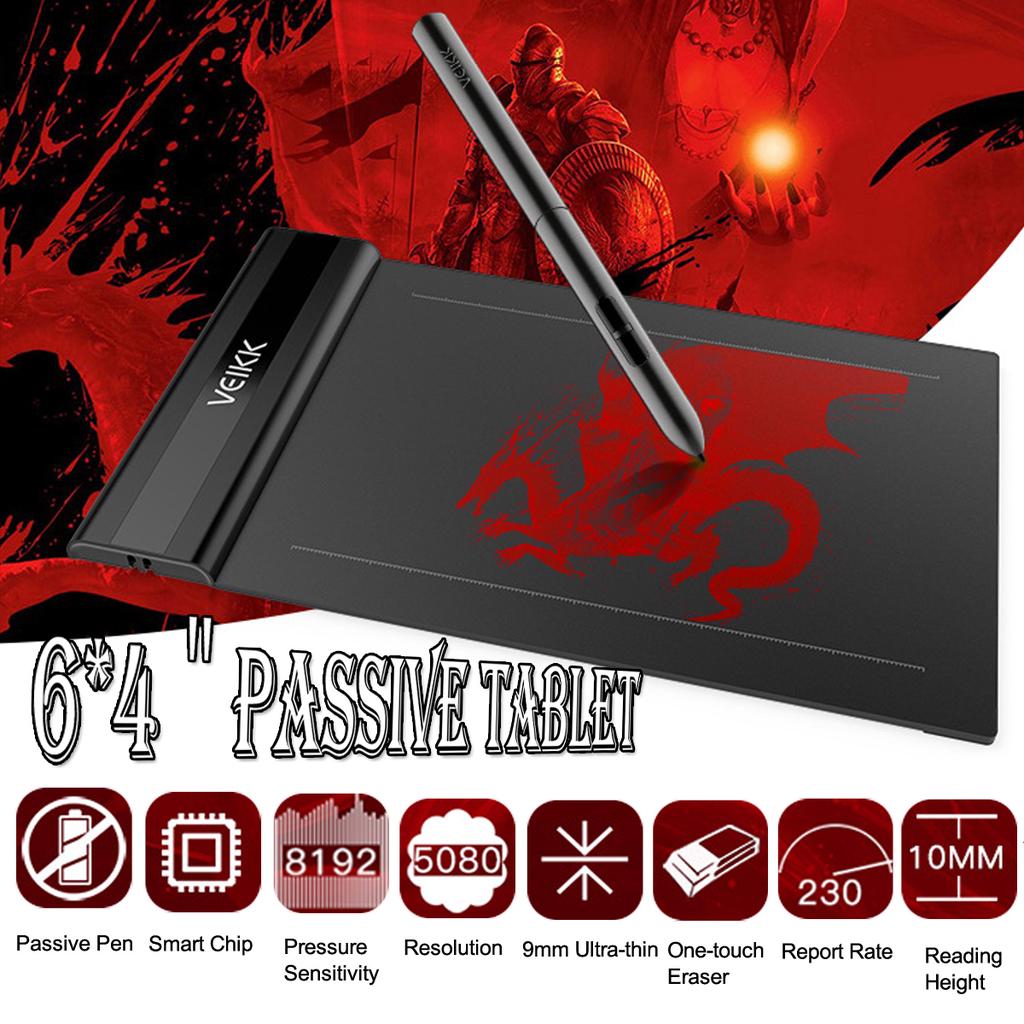 Buy VEIKK S640 Graphic Tablet Drawing Ultrathin 5080LPI 6"x4" Art ...