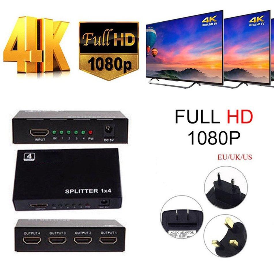 Tech Giant Splitter Full 1080p Video 1X4 Split 1 In 4 Out HDMI ...