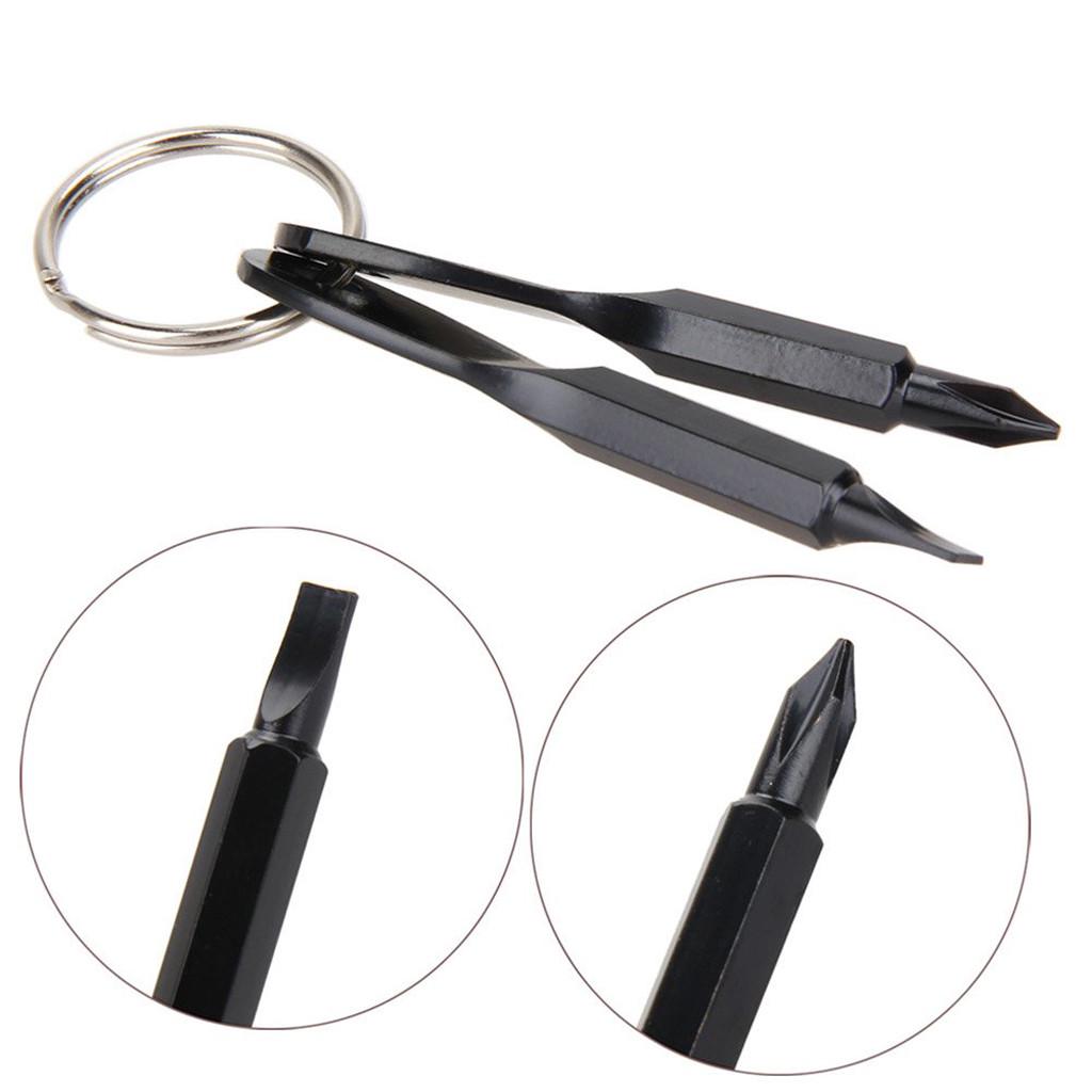 Buy 2pcs Key Ring Screwdriver EDC Tool Set Outdoor Pocket Mini Tool ...