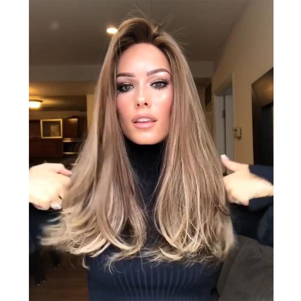 RE High Temperature Fiber Natural Mix Colors Long Curly Women's Wig ...