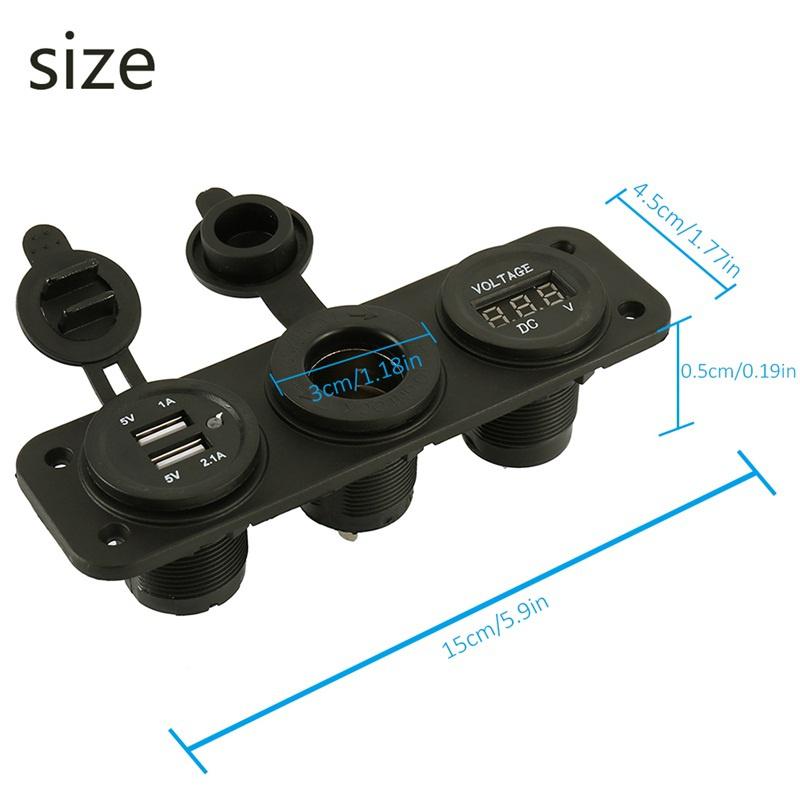 Buy 3 In 1 Car Charger Plug 4.2A Dual USB Adapter+12V/24V Car Socket ...