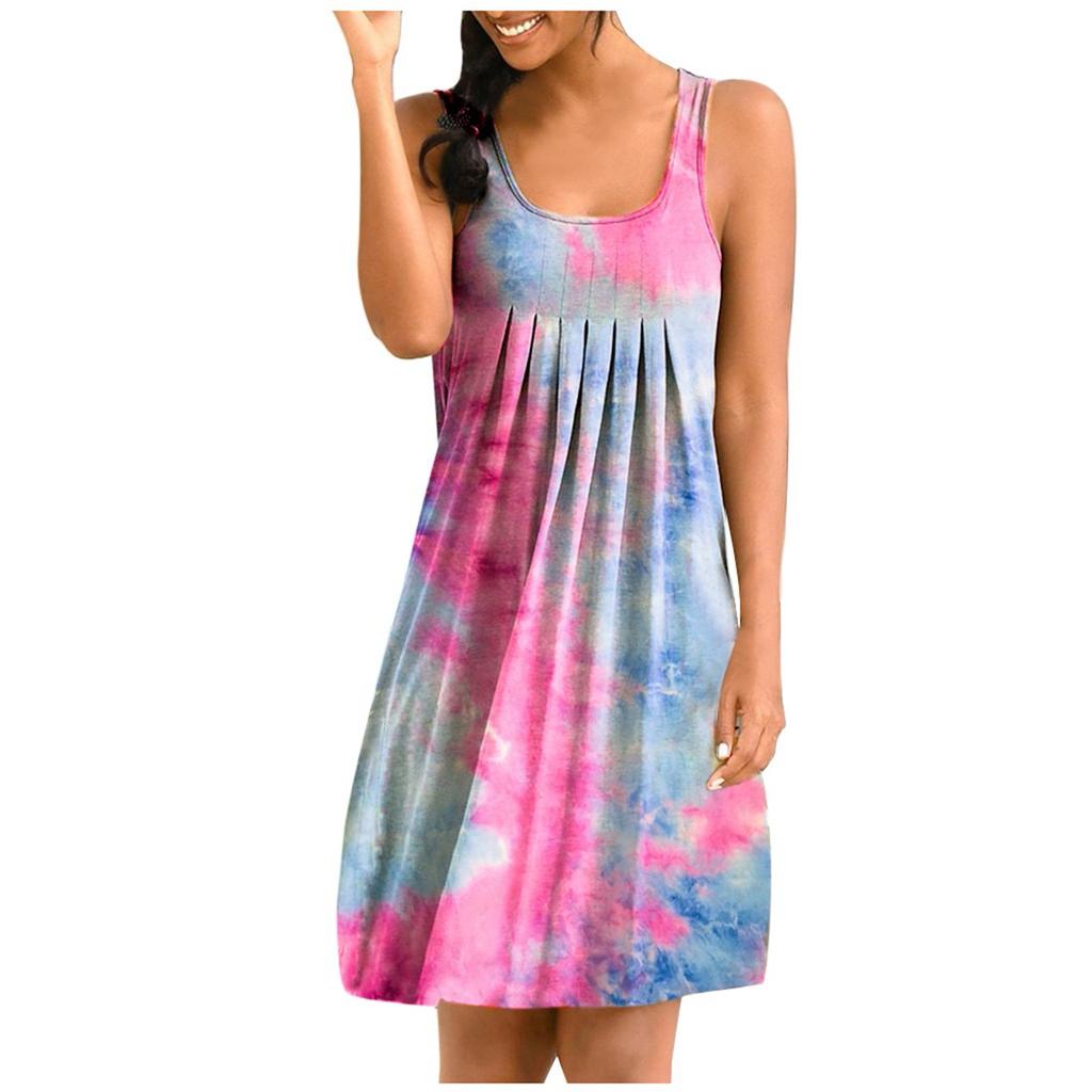 Cheap Women's Casual Slim Dress Fit Casual Sleeveless Tie Multi Color ...