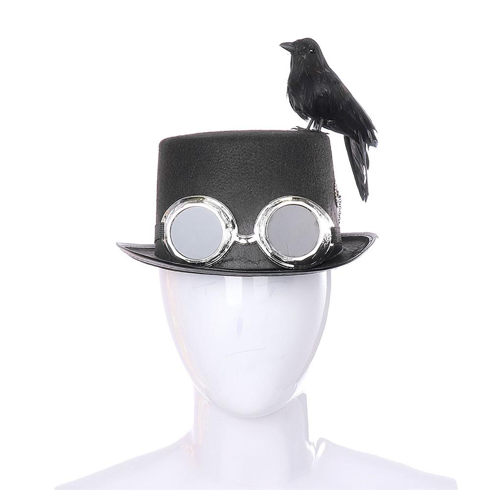 Buy Cosplay Crow Hat Retro Gothic Steampunk Hats for Halloween Cosplay ...