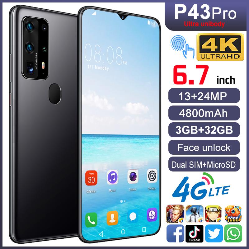 Buy Smart Phone P43 Pro 3G RAM 32G ROM 4800mAh Large Battery 4G Network ...