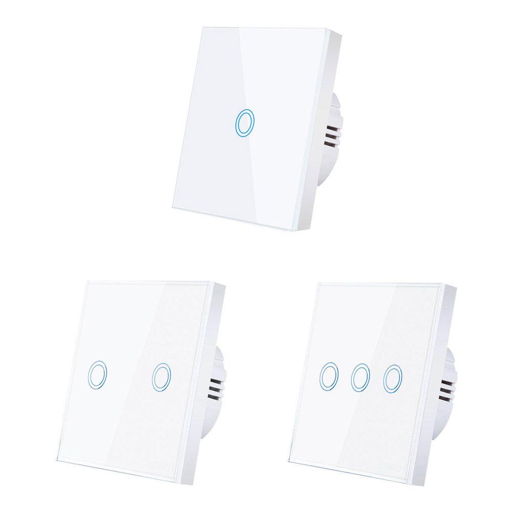 Single Live Wire Control White Wall Lamp Crystal Glass Sensor Switches ...