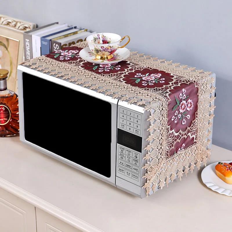 Buy Pastoral Lace Microwave Dust Cover Towel Universal Microwave Cover ...