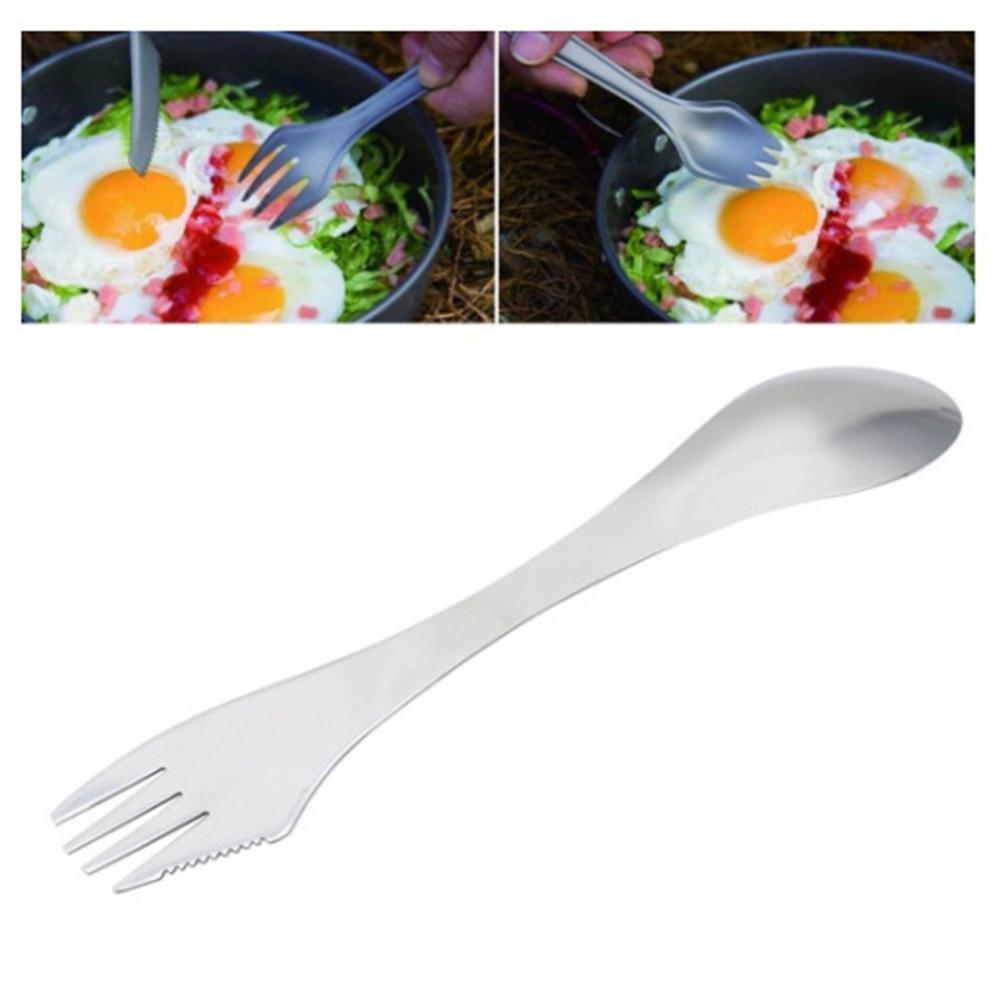 Buy 3 In 1 Stainless Spork Spoon Fork Cutlery Utensil Combo Camping ...