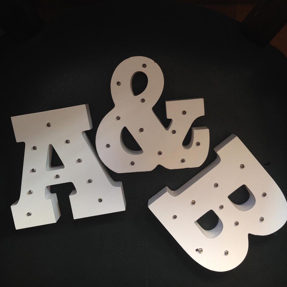 Buy White Wooden LED Letter Sign Lights Light Up Night Light Wedding ...