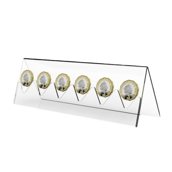6-Slot Clear Acrylic Commemorative Coin Display Rack Holder Stand for ...