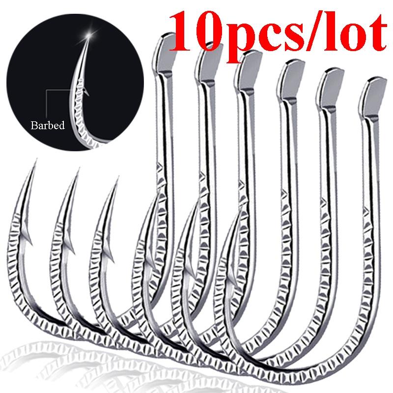 10pcs Titanium Alloy Fishing Hooks Fishhook Barbed Carp Fishing Hooks ...