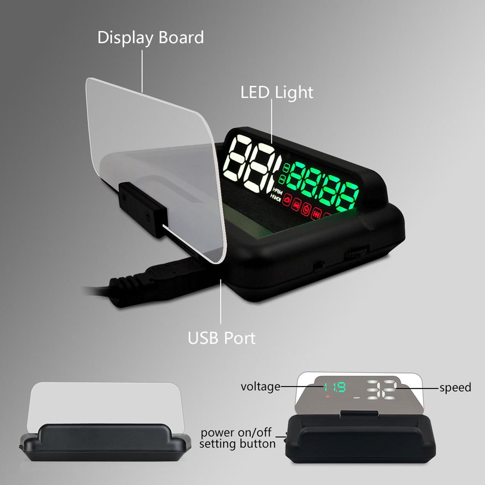 Buy C500 OBD2 HUD Head-Up Display with Mirror Digital Car Speed Projector Computer at affordable ...