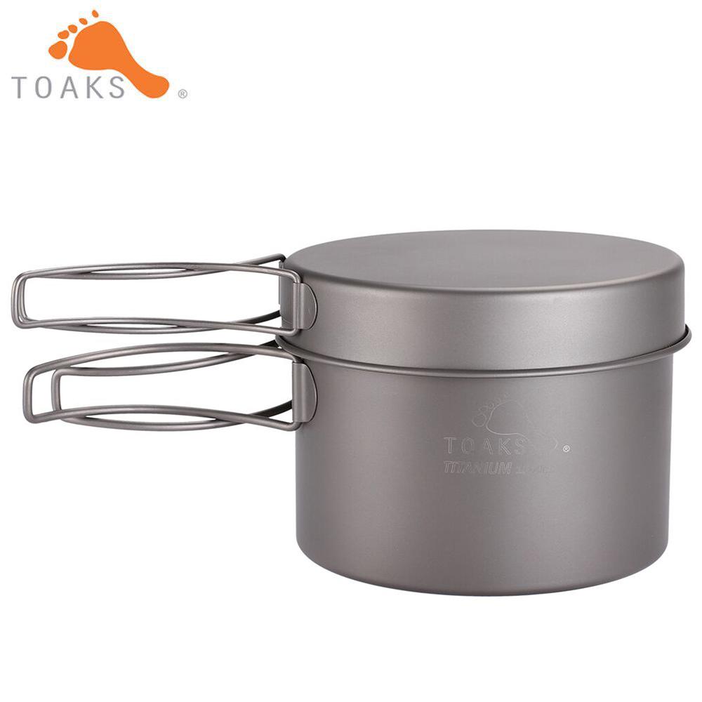 TOAKS Cookware Set Ultralight Titanium Pot Frying Pan Portable Outdoor ...
