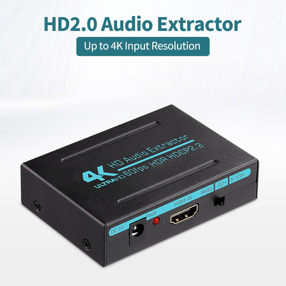 HD2.0 Audio Extractor Maximum Support 4K Input Resolution HD+Optical Fiber+RCA Output Interfaces ...