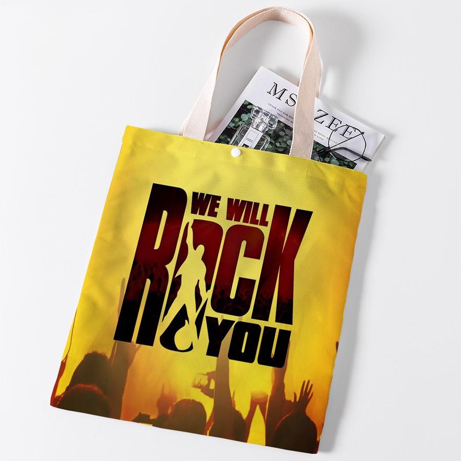 Buy 1PC Rock Queen Band Shoulder Bags Freddie Mercury Shopping Bag Tote ...