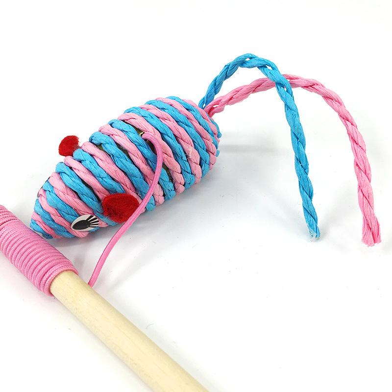 Buy Pet Teaser Mouse Toys Wood Wand Cat Catcher Teaser Rod Stick Cat ...