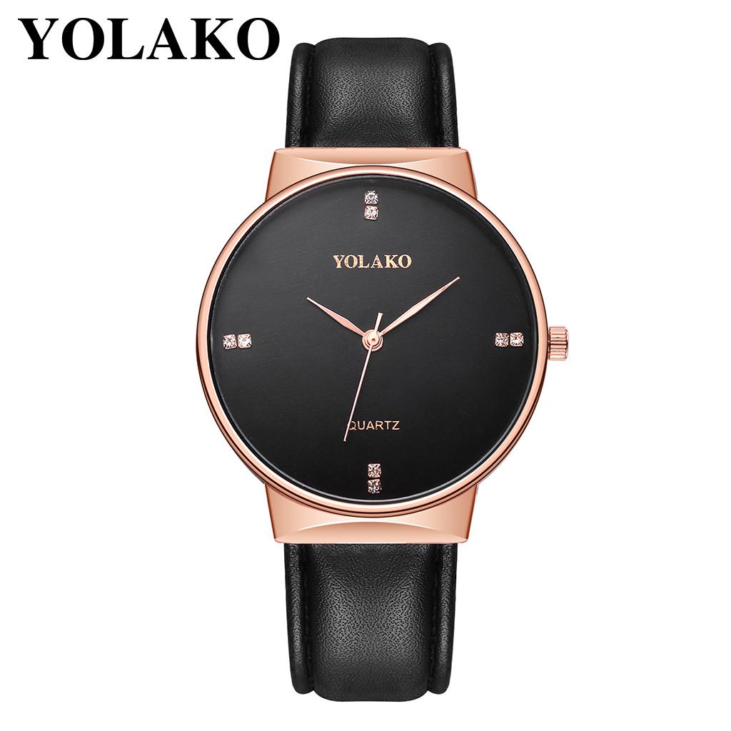 Buy YOLAKO Men's Casual Quartz Leather Band Newv Strap Watch Analog ...