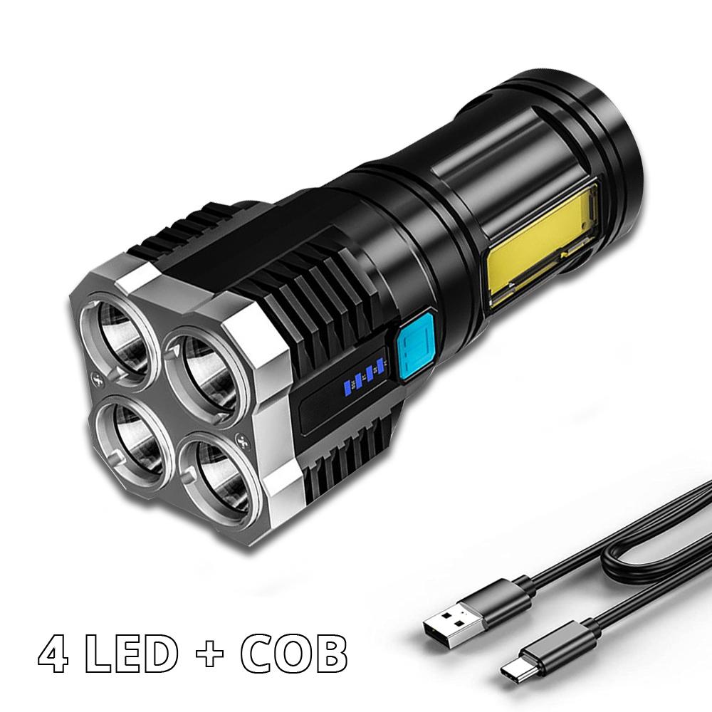Satın alın Super bright LED Flashlight With 4 lamp beads + COB side ...