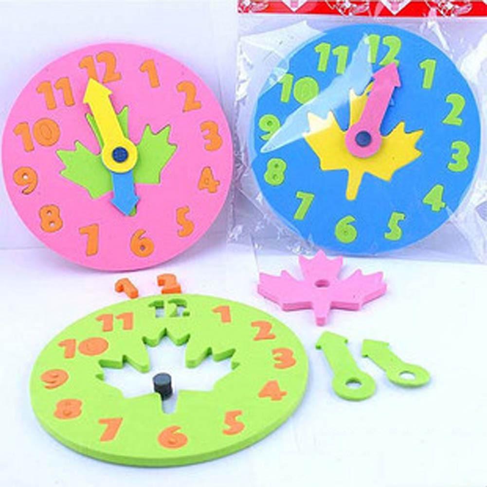 Buy 1 Pc Kids DIY Eva Clock Learning Education Toys Fun Jigsaw Puzzle ...
