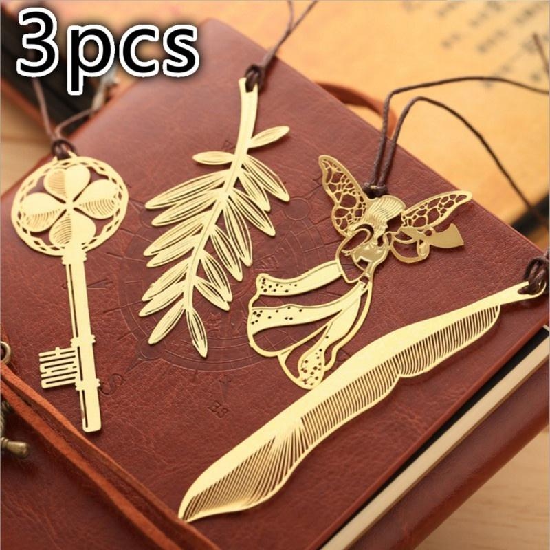 3pcs Exquisite Cute Mini Animal and Plant Metal Bookmark for Book ...