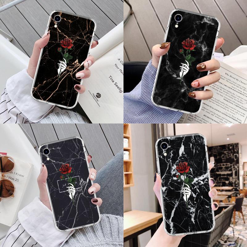 Rose marble Transparent Mobile Phone Shell for Apple iPhone 6 XR iPhone ...