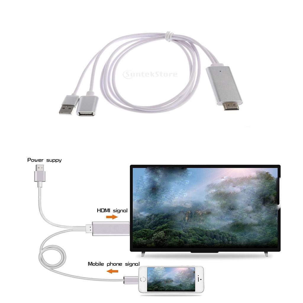 Buy Aluminum Android/Lightning To HDMI Adapter Converter Cable 1080P ...