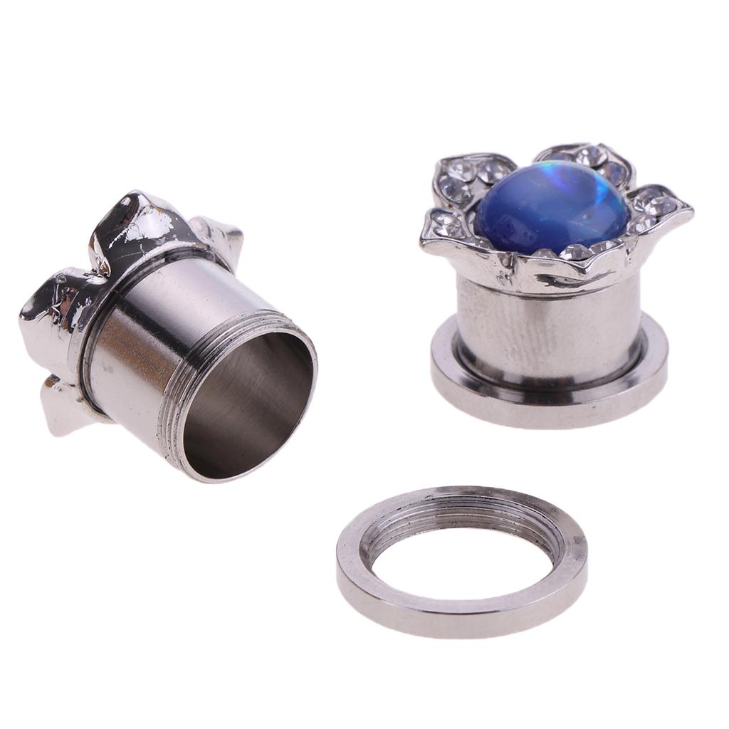 2Pcs 316 Steel Opal Ear Flesh Tunnel Plug Ear Piercings Body Jewelry ...